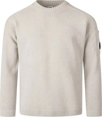 C.P. Company C.p. Company, Homme, Pulls, Beige, Taille: L Cotton Chenille Crewneck Lens