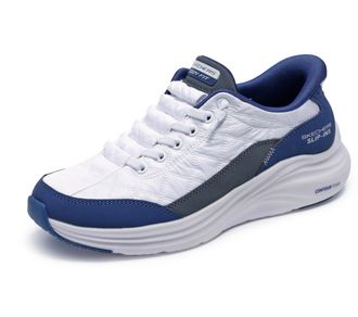 Skechers Damen Contour Foam Cozy Fit Hands Free Slip-In-Sneaker, weiß/Marineblau, 36.5 EU