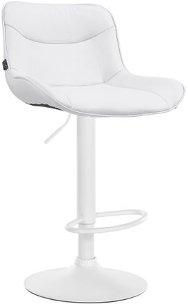 Clp Barhocker Vonore Kunstleder I H&ouml;henverstellbar Und 360 Grad Drehbar I Mit Fu&szlig;st&uuml;tze Und Metallgestell I Trompetenfu&szlig; Und Bodenschoner, Farbe:wei&szlig;, Ges