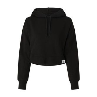 Calvin Klein Schwarzer Rib Mix Sweatshirt f&uuml;r Frauen - - Sweatshirts & Hoodies - Damen - Schwarzk - M