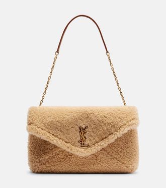 Saint Laurent Sac Cassandre Envelope en shearling