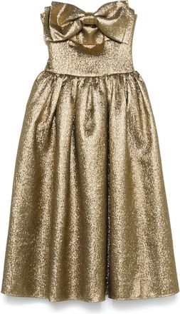 Self Portrait robe mi-longue à effet métallisé