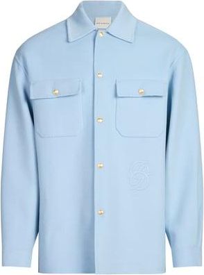 Dr&ocirc;le de Monsieur Surchemise &agrave; col classique en laine m&eacute;lang&eacute;e