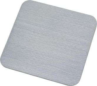 NKlaus Kerzenteller Aluminium Silber 12x12cm Kerzenhalter Untersetzer Tischdekoration Geb&uuml;rstet - Design 10404