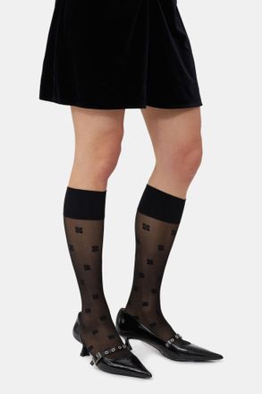Ganni Chaussettes en dentelle noire papillon - Taille M/L Noir - Pour Femme