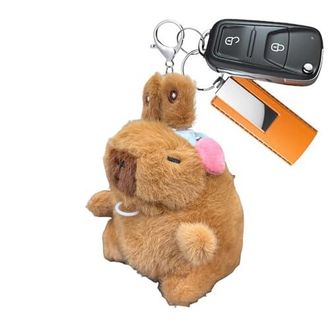 Generico Porte-cl&eacute;s pour femme - Pendentif interactif et sac &agrave; main - Pendentif pour sac &agrave; dos en forme de Capibara en peluche - Pour femmes, hommes, adolescen
