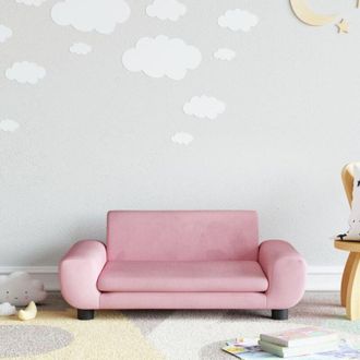 vidaXL Canap&eacute; pour enfants rose 70x45x33 cm velours Vidaxl