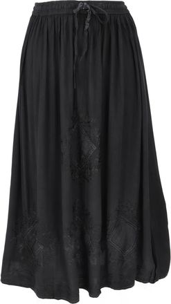 Guru Shop Bestickter Boho Hippierock, Indischer Maxirock - Schwarz/Design 9, Damen, Synthetisch