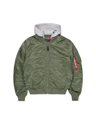 Alpha Industries MA-1 Zip Hood Back Embroidery Bomber Jacket