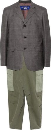 Junya Watanabe Homme, Costumes, Multicolore, Taille: M Manteau en Laine &agrave; Carreaux avec Panneaux