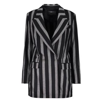 Lorena Antoniazzi Gestreifter Wollblazer mit Reverskragen - - Jackets - Damen - Schwarzk - S