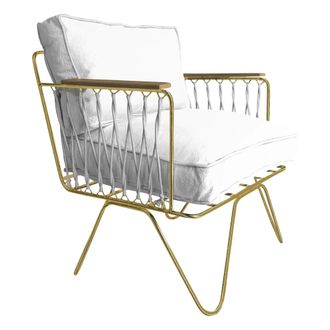 Honor&eacute; Fauteuil Croisette dor&eacute; mat epoxy, coton Honor&eacute;