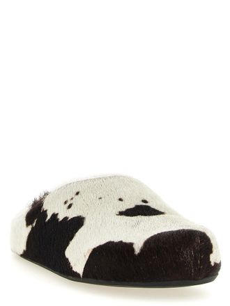 Marni Pony Hair Animal Print Mule - Black