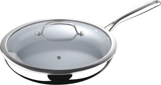 Masterpro ARGENT 3-3-PLY Bratpfanne 30 cm - Edelstahl - ILAG Keramikbeschichtung - Frei von PFAS, PFOA, PTFE - 3-Lagig - Induktionsgeeignet & Backofenfest