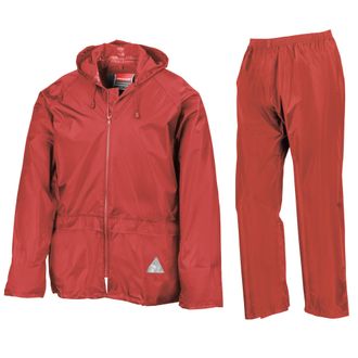Result Herren Regenanzug bestehend aus Regenjacke und Regenhose, wasserdicht XL,Rot