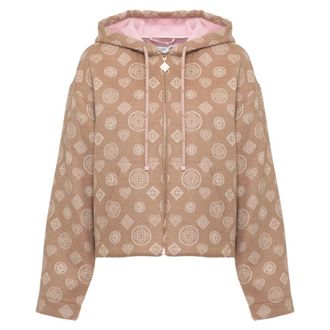 Casablanca Monogram Zip-Up Hoodie - - Sweatshirts & Hoodies - Damen - Braun - XS