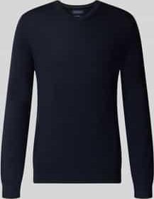 Christian Berg Strickpullover aus Woll-Mix mit V-Ausschnitt