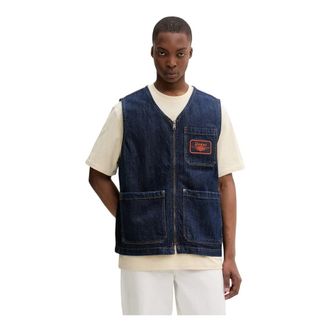Dickies Denim Zip-Up Vest - - Jackets - Herren - Blau - S