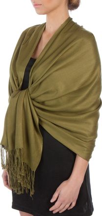 Sakkas Seidig Weich Pashmina Fühlen Schal/Stola - Olive Green