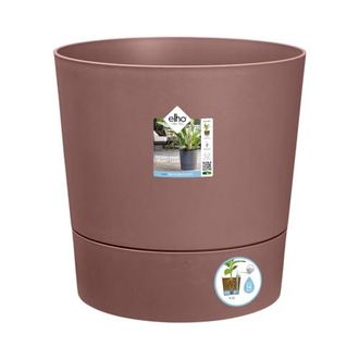 ELHO Greensense Aqua Care Rond 30 - Pot De Fleurs pour Int&eacute;rieur & Ext&eacute;rieur - &Oslash; 29.5 x H 29.1 cm - Marron/Brun Argile