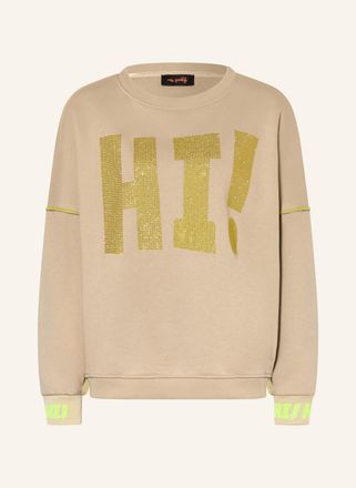 Miss Goodlife Miss Goodlife Oversized-Sweatshirt Mit Schmucksteinen beige