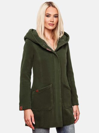 Marikoo Damen Wintermantel mit Kapuze und tailliertem Schnitt