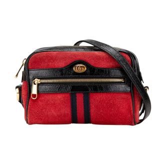 Gucci Pre-owned Mini Suede Ophidia Crossbody - Femme - Pre-owned - Rouge - Taille: ONE Size