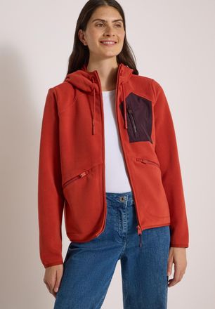 Cecil Fleecejacke CECIL, Damen, Gr. XXL (46), rot (light russet rot), Stoff, Obermaterial: 100% Polyester. Obermaterial 2: 100% Polyester, unifarben, comfor