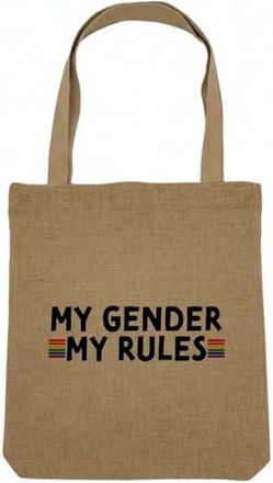 Fabulous Sac Shopping Tote Bag Aspect Lin - My Gender My Rules LGBTQ+ Gay Lesbien - Sac de Courses Toile Epaisse 360g Beige Naturel Cabas Port&eacute; Epaule Solide I