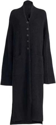 Isabel Benenato Isabel Benenato, Femme, Pulls, Noir, Taille: 36 FR Yak Coat with Double Vents
