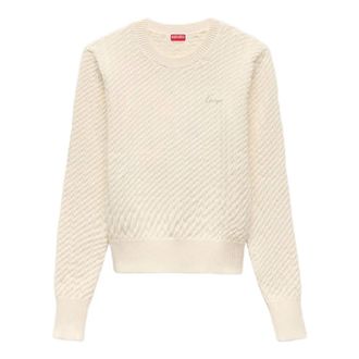 Kenzo Signature Zopfmuster Pullover - - Knitwear - Damen - Beige - XS
