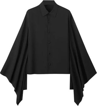 Generic Chemises daffaires pour homme, grande et grande robe de mariage, chemise &agrave; manches &eacute;vas&eacute;es, chemise boutonn&eacute;e, col &agrave; revers, chemises &agrave; manches longue