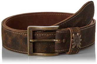 Werner Trachten Unisex Trachtengürtel Gürtel, Braun (Dunkelbraun Rustico LR 103), 80