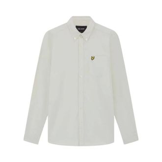 Lyle & Scott Homme, Chemises, Blanc, Taille: S Chemise Oxford unie