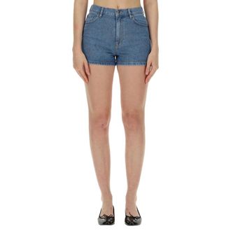 Rotate Rhinestone Denim Shorts - - Shorts - Damen - Blau - W28