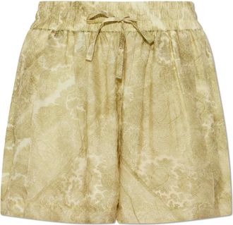 AllSaints Femme, Shorts, Vert, Taille: 34 FR Isla High Waist Printed Shorts