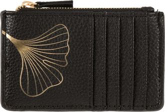 Draeger PARIS 1886 Unisex Erwachsene Reißverschluss, Ginkgo Blattgold, Schwarz Kartenhalter