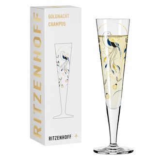 Ritzenhoff 1071043 Champagnerglas 200 ml - Serie Goldnacht Nr. 43 - Designerstück mit Echt-Gold - Made in Germany, Gold