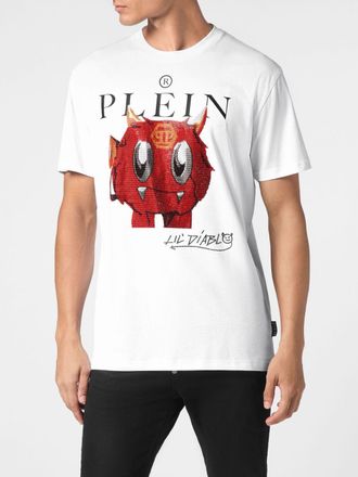 Philipp Plein T-shirt en coton avec imprim&eacute; graphique et applications de strass