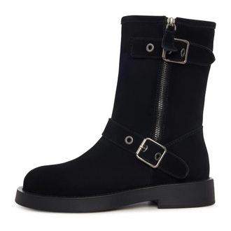 Cesare Gaspari Rogue Buckle Moto Boot - Schwarz - - Shoes - Damen - Schwarzk - 38 EU