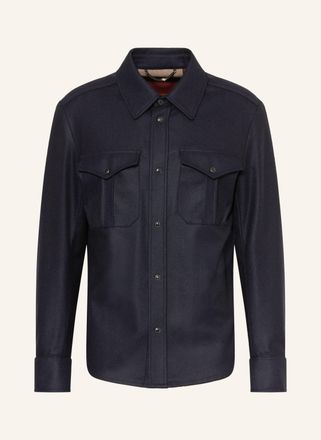 Fioroni Cashmere Fioroni Overshirt Aus Merinowolle blau