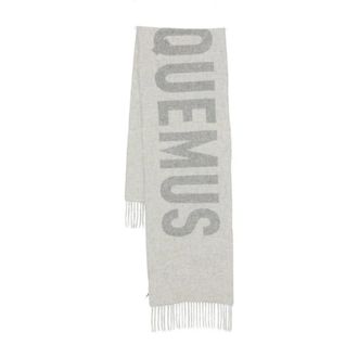 Jacquemus Sciarpa con frange e logo - - Accessories - Herren - Grau - ONE SIZE
