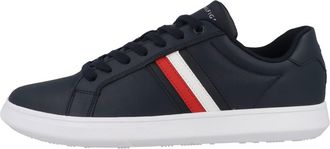 Tommy Hilfiger Herren Schuhe Sneakers Corporate Cup Leather Stripes, Blau (Desert Sky), 43 EU