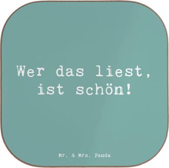 Mr. & Mrs. Panda Untersetzer für Gläser Spruch Freude Schön - Geschenk, Positivität, Tischuntersetzer, gläseruntersetzer, Motivation, schenken, Coaster, besondere Gest