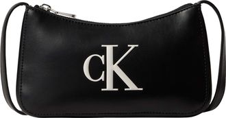 Calvin Klein Damen Bold Ck Mini Bag Lv04f1125g Crossover, Black (Black/White)