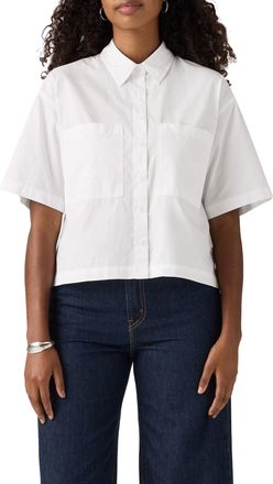Levi's Damen Harlie Ss Cropped Shirt Hemd mit Button-Down-Kragen, Bright White, XXL