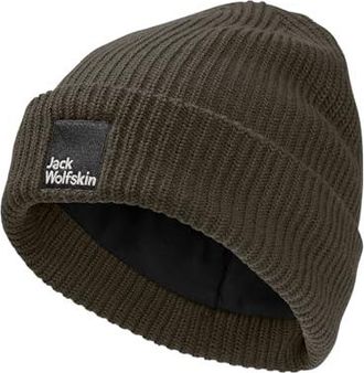 Jack Wolfskin Pergamon Beanie Bonnet, Obsidian Moss, L Mixte