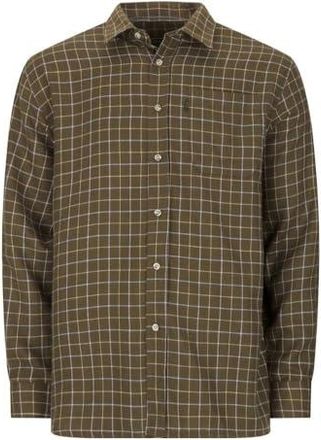 Walker and Hawkes Chemise pour Homme - Coton/Carreaux/Manches Longues/Campagne - Entretien Facile - Olive - XL (44)