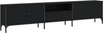 vidaXL Vidaxl - TV-Schrank mit Schublade Schwarz 200x25x44 cm Holzwerkstoff