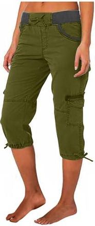 Generic Pantalon de Sport Femme, Large Pantalons 3/4 élastique Léger Respirant Pantaloncourt Femmes ÉTé décontractés de Jogging avec Poche Fluide Taille Haute